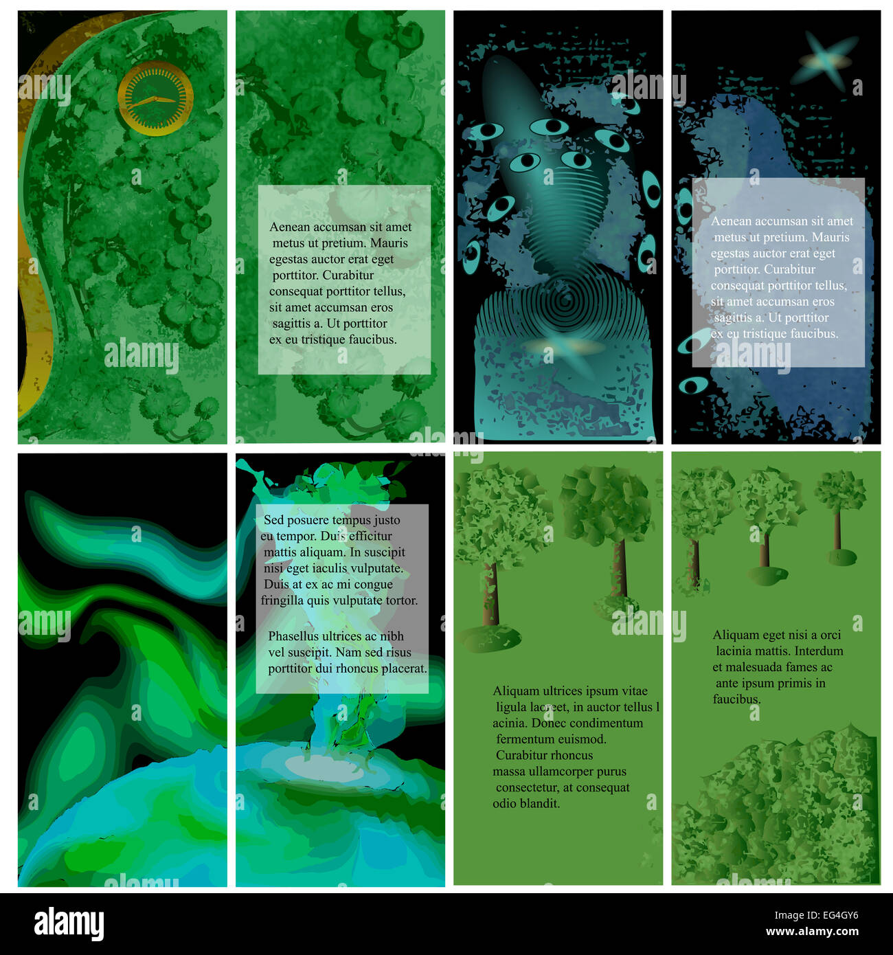 set of template for brochures in green color Stock Photo - Alamy