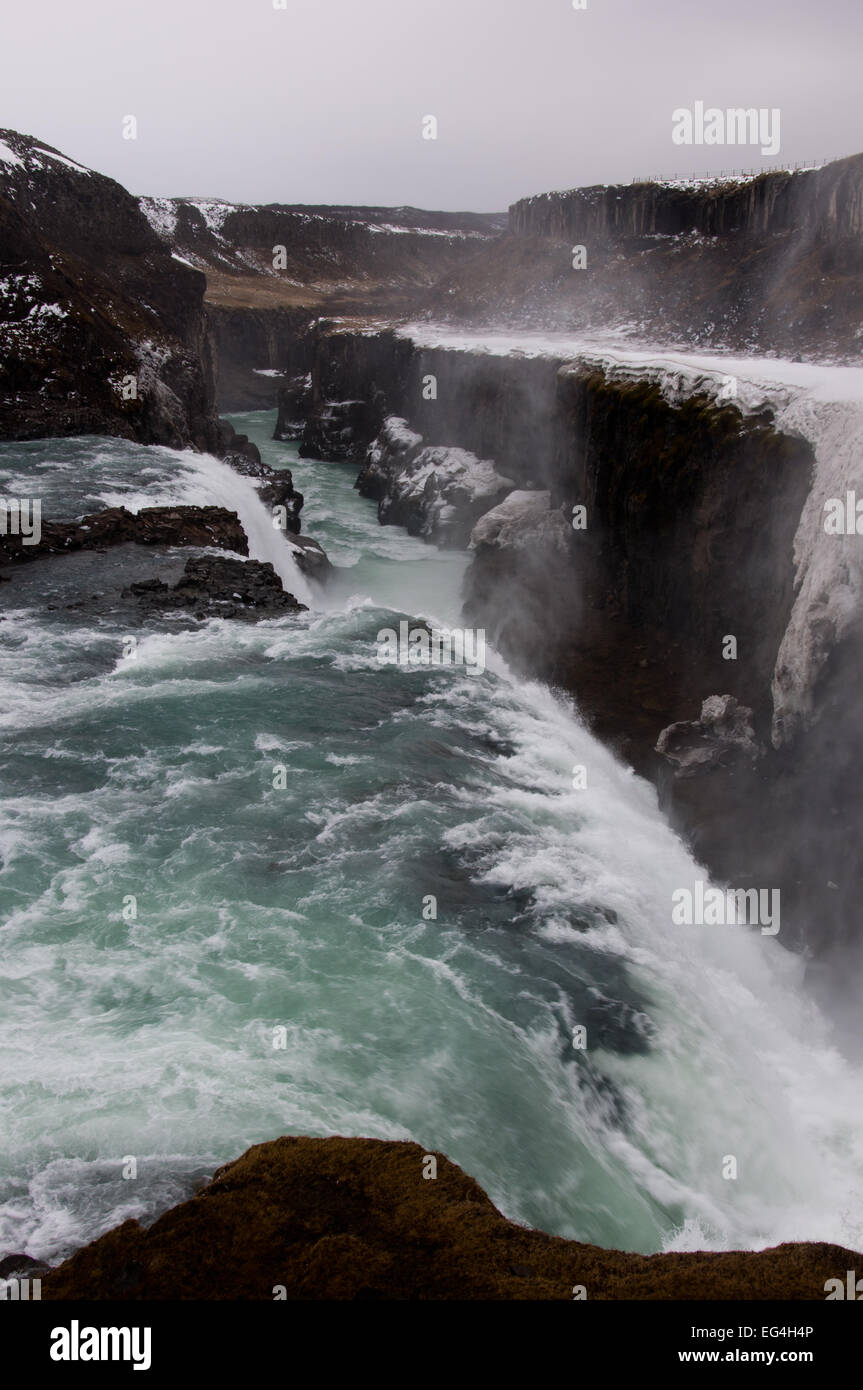 Gullfoss waterfall in Reykjavik, Iceland Stock Photo - Alamy