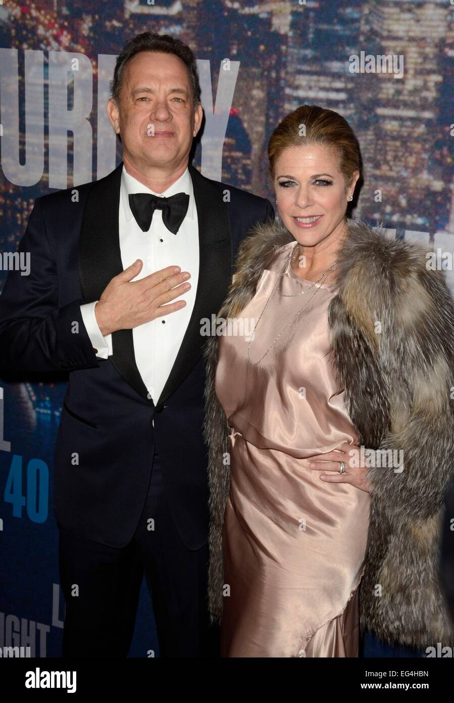 New York, NY, USA. 15th Feb, 2015. Tom Hanks, Rita Wilson at arrivals ...