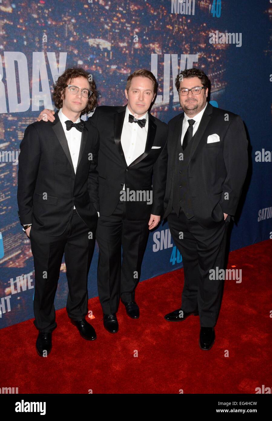 New York, NY, USA. 15th Feb, 2015. Kyle Mooney, Beck Bennett, Bobby ...