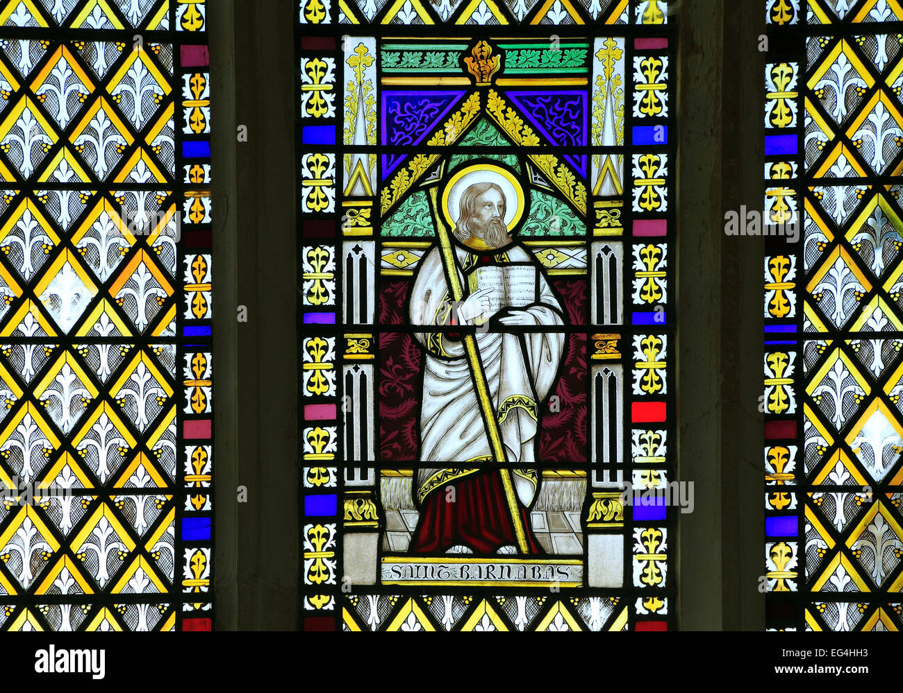 St barnabas stained glass window hi-res stock photography and images ...