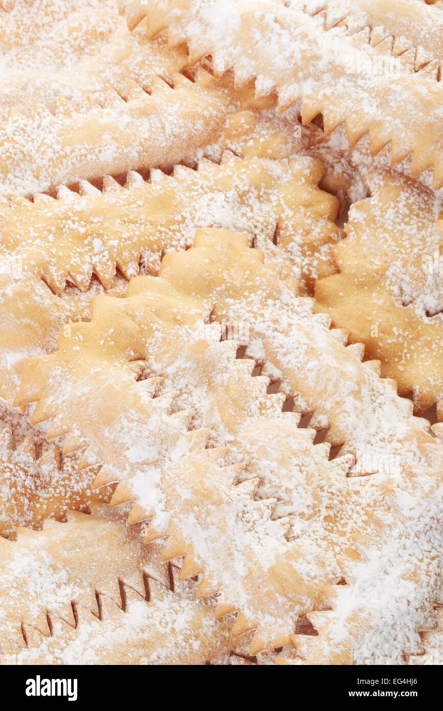 Chiacchiere, italian Carnival pastry background Stock Photo - Alamy