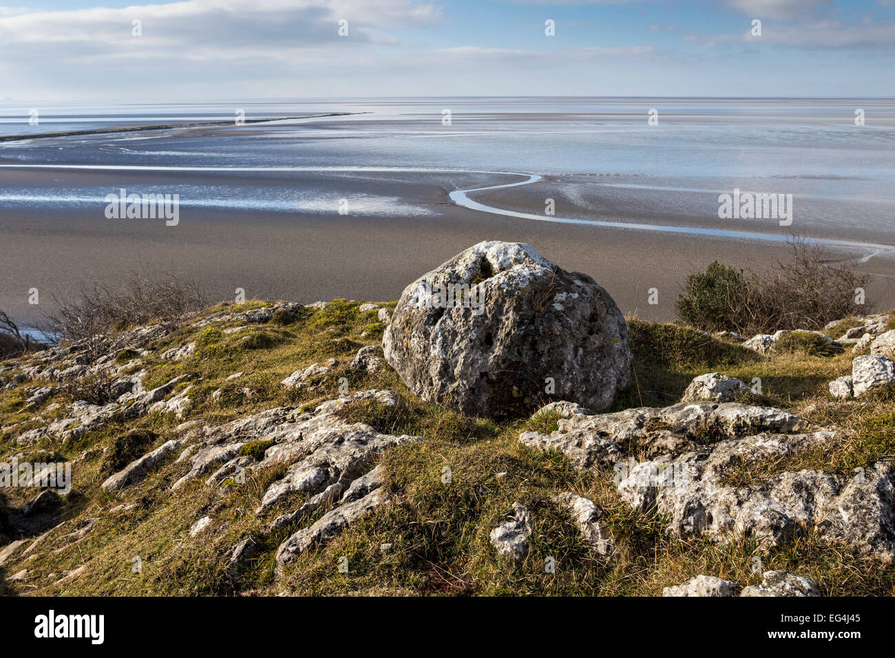 Morecambe Bay Nature Reserve From Jack Scout, Silverdale Lancashire UK ...