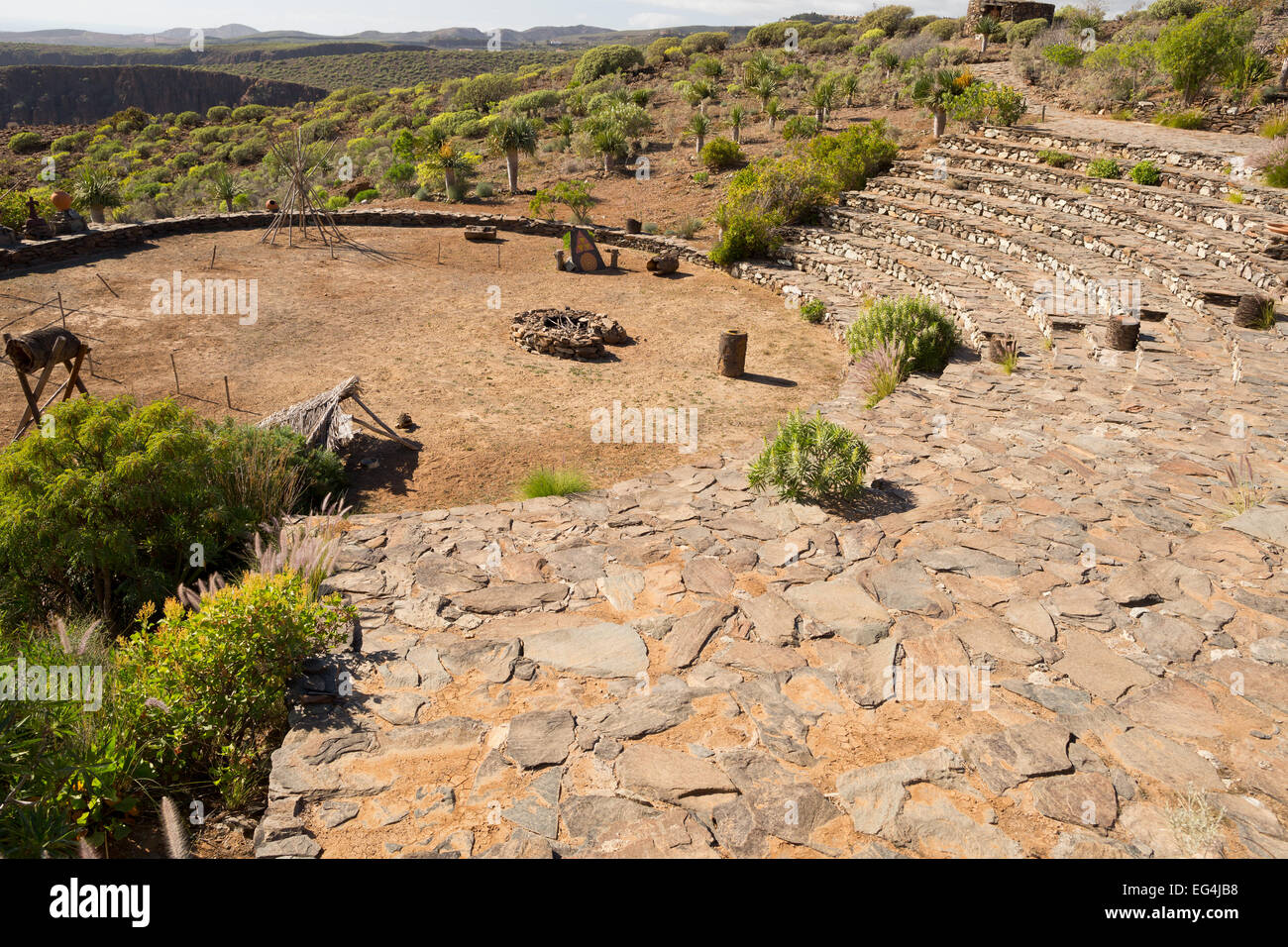 Gran Canaria - Amphitheatre at the Mundo Aborigen archeological park ...