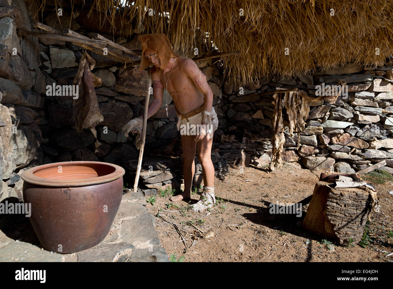 Gran Canaria - Animal skin processing at the Mundo Aborigen ...