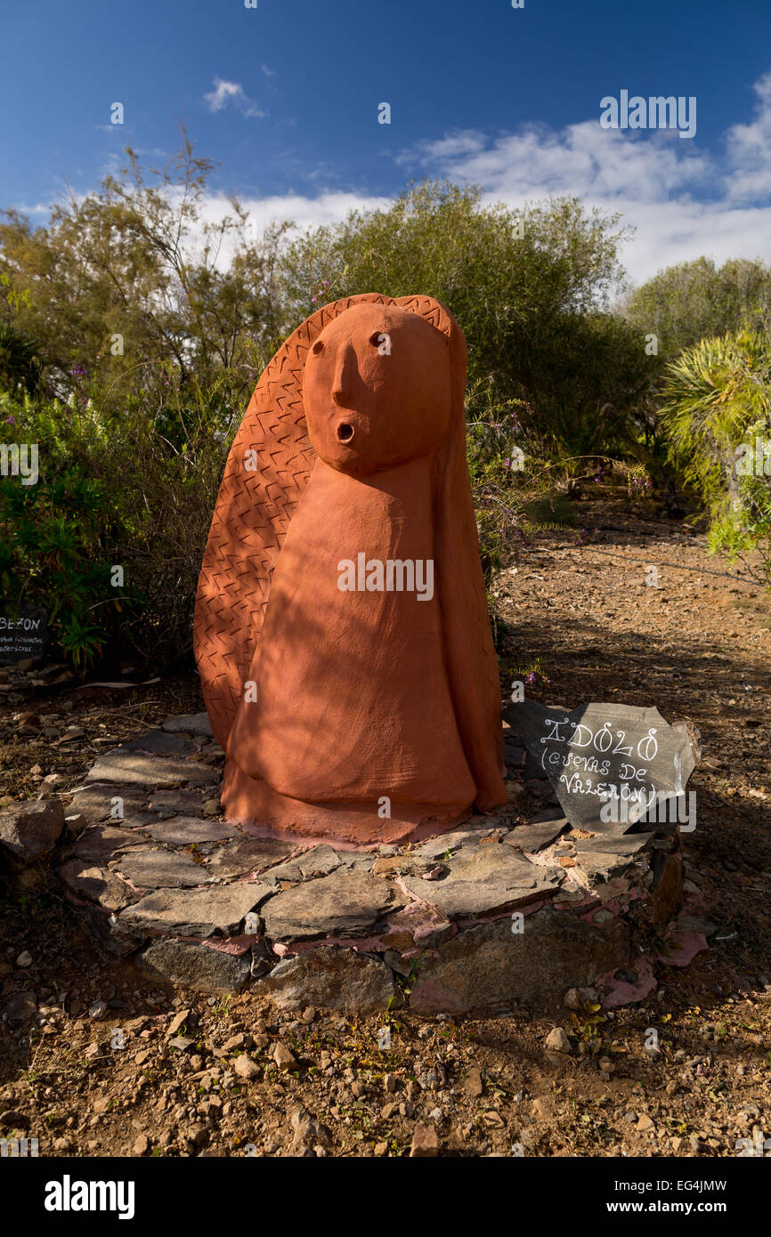 Gran Canaria - Historical statue at the Mundo Aborigen archeological ...