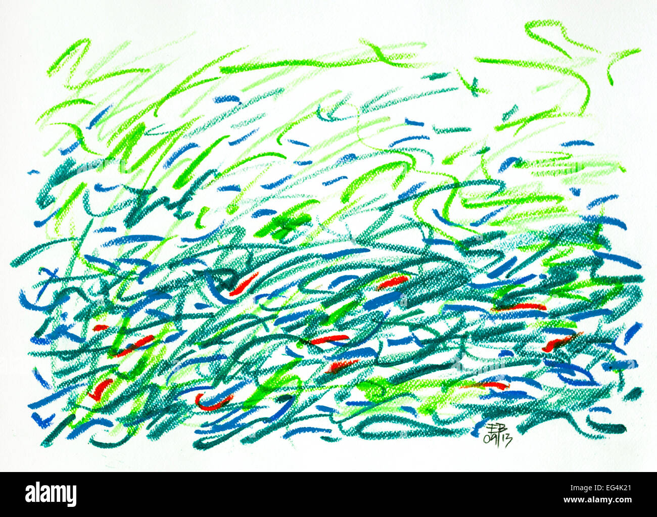 Pastel crayon drawing “Fish in River” by Ed Buziak - France Stock Photo ...