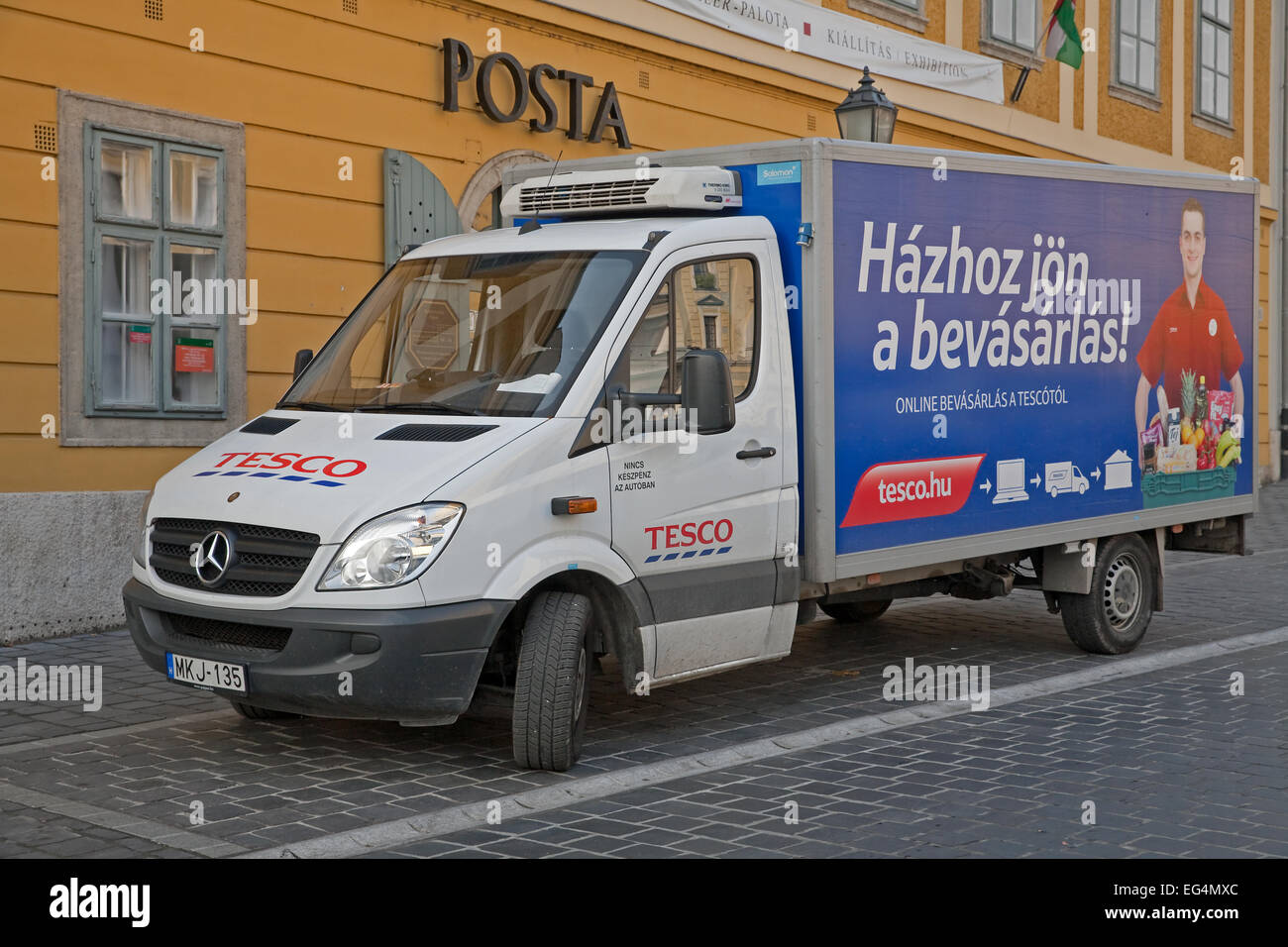 Tesco home delivery van parked in Budapest Hungary Stock Photo - Alamy