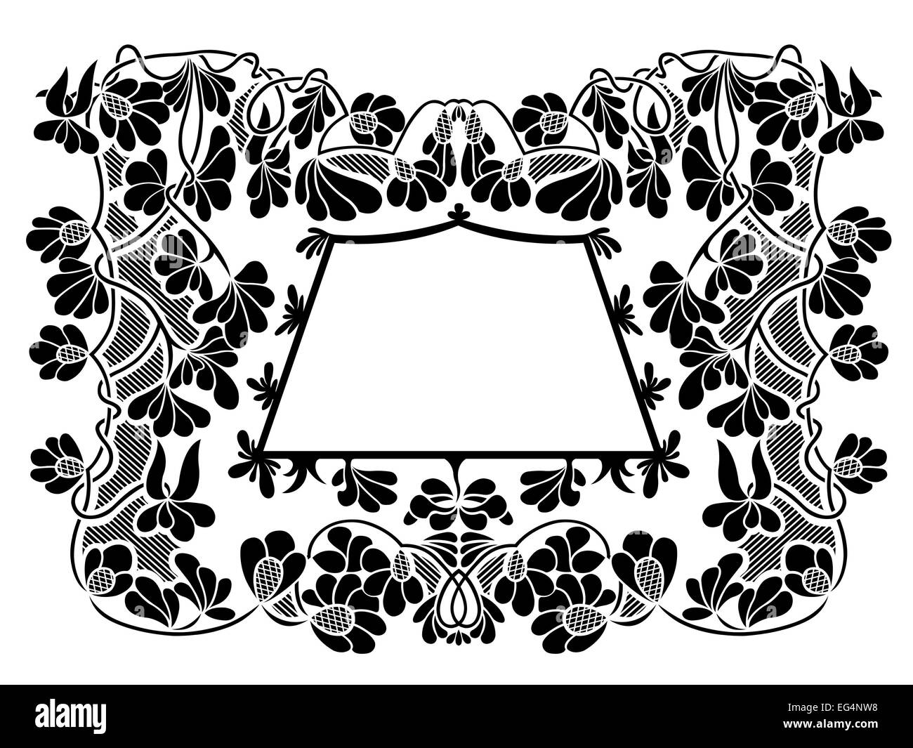 Flower leaf border frame Cut Out Stock Images & Pictures - Alamy