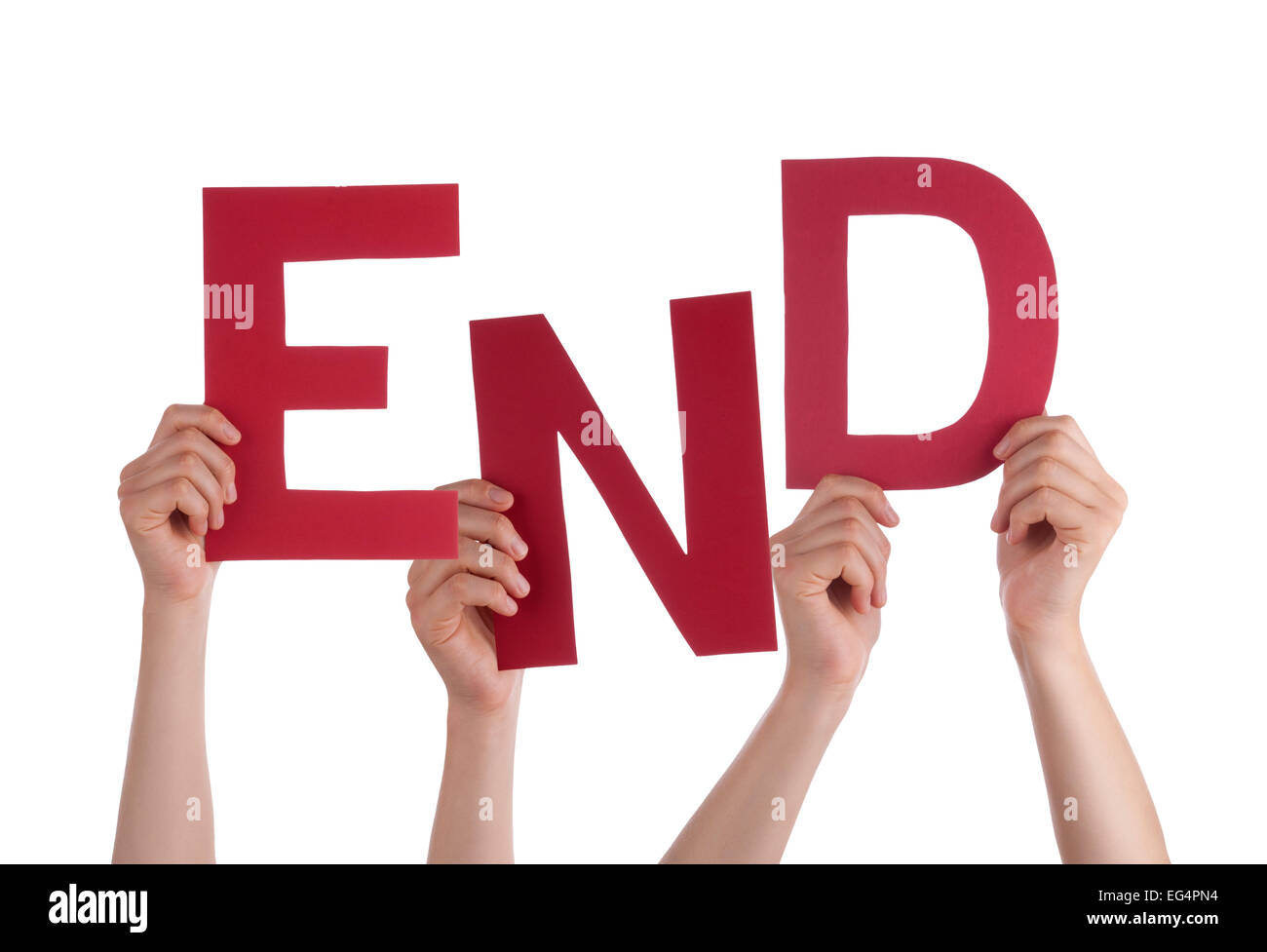 Many Caucasian People And Hands Holding Red Letters Or Characters ...