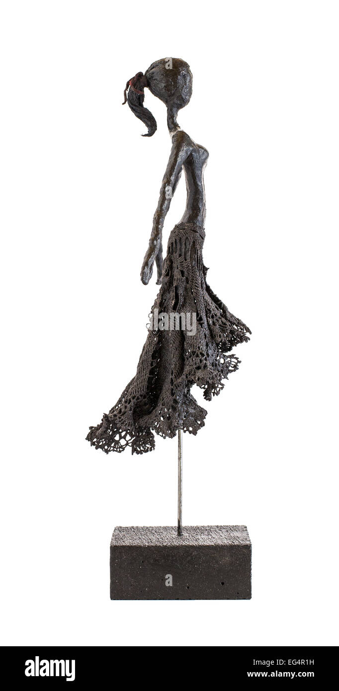 Paverpol Dancer Statue Isolated on White Background Stock Photo - Alamy