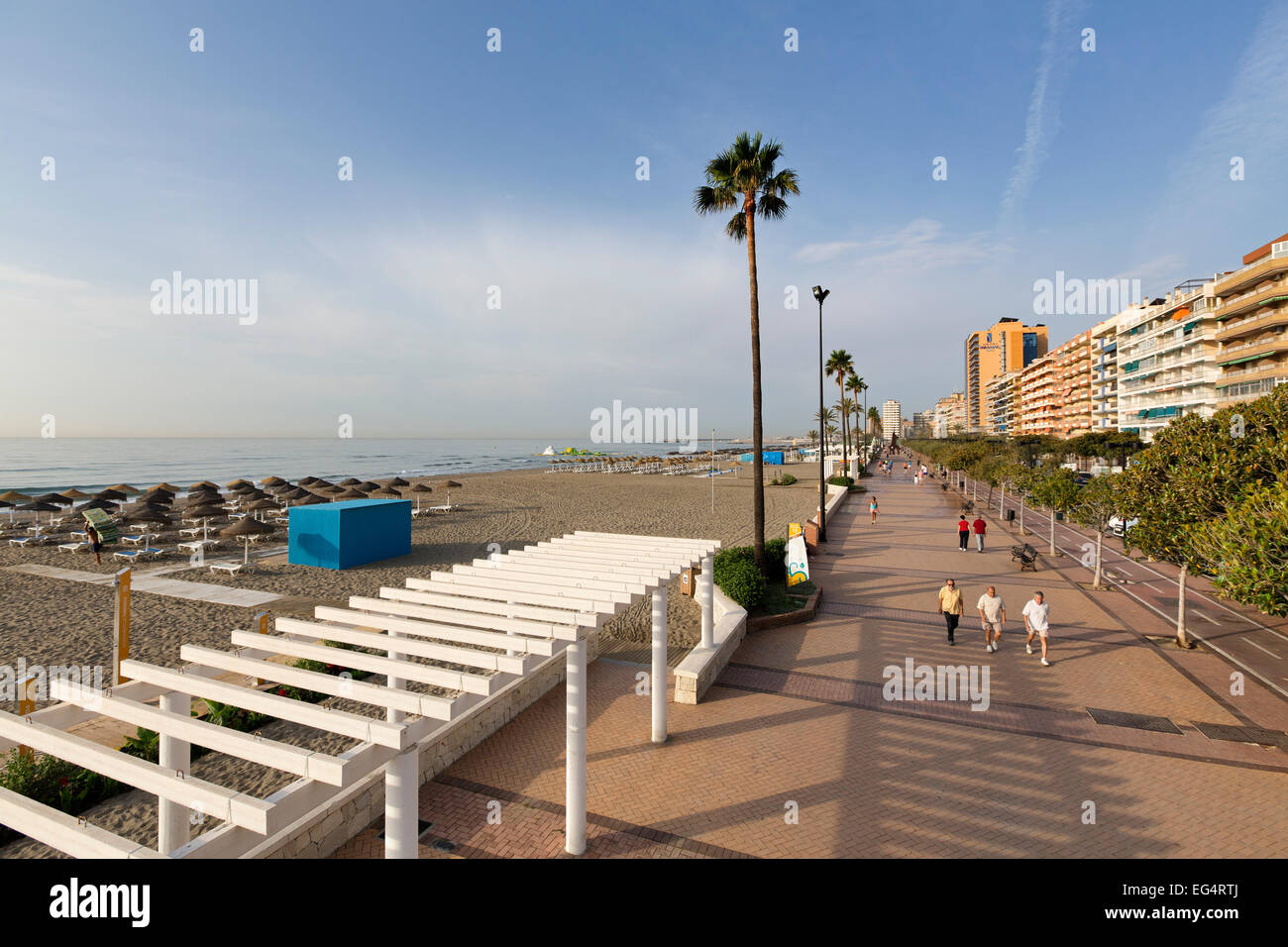 Seafront promenade beaches Fuengirola Malaga Andalusia Spain Stock ...