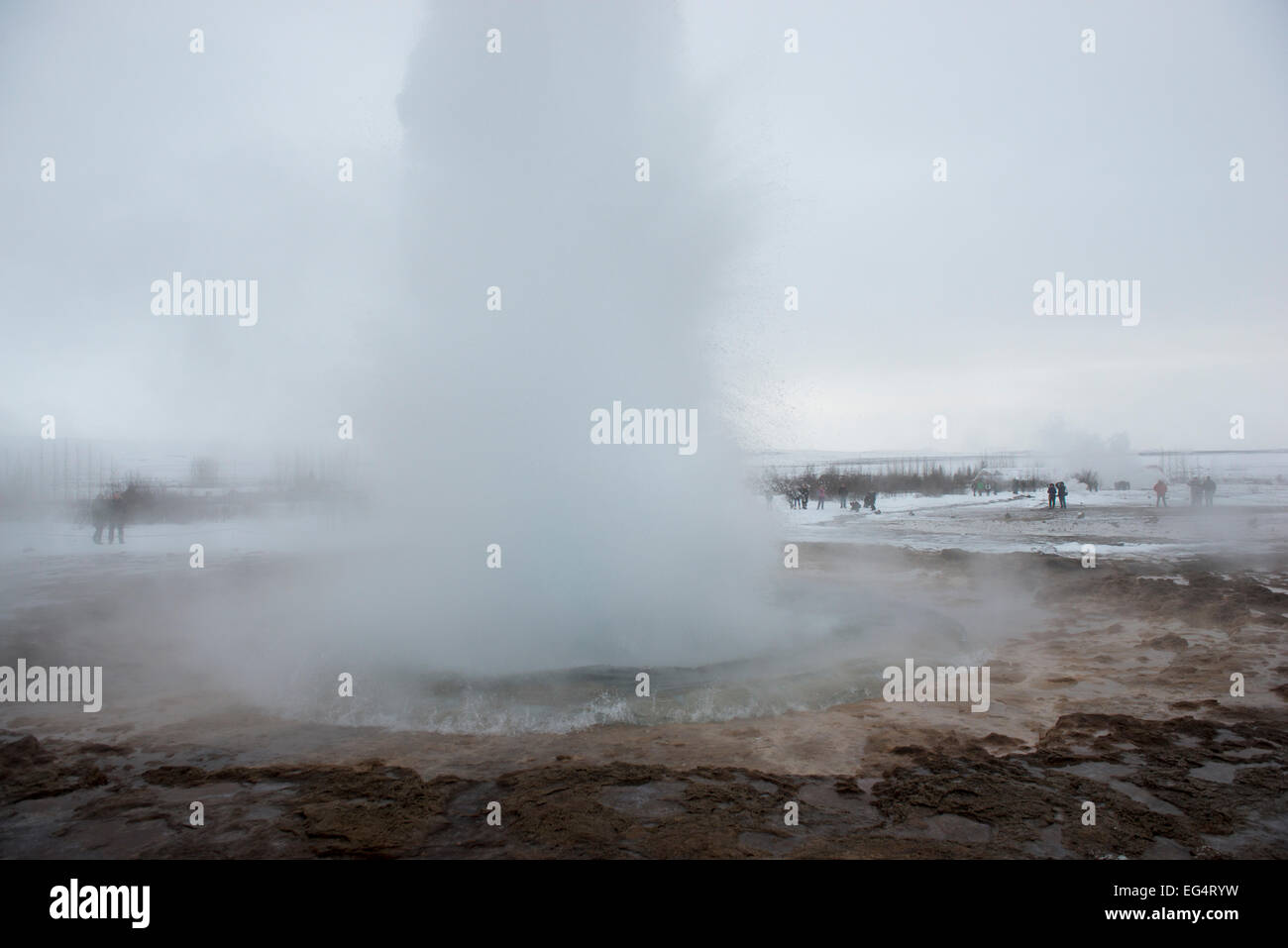 The Geysir hot spring area in the Golden Circle, Iceland Stock Photo ...