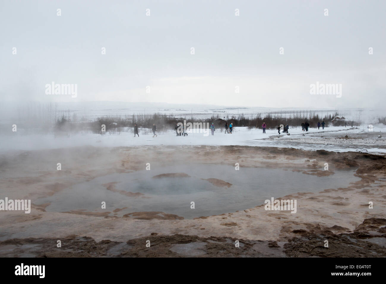 The Geysir hot spring area in the Golden Circle, Iceland Stock Photo ...