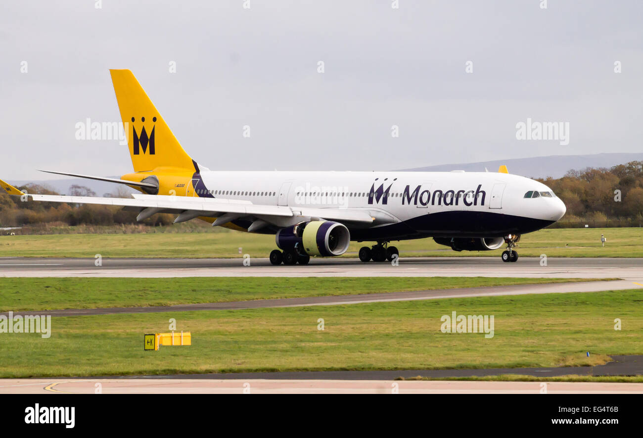 Monarch Airlines Boeing 767 after landing to Manchester International ...