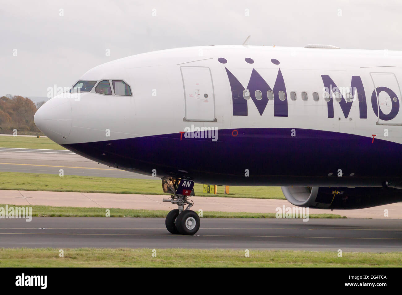 Monarch Airlines Boeing 767 after landing to Manchester International ...