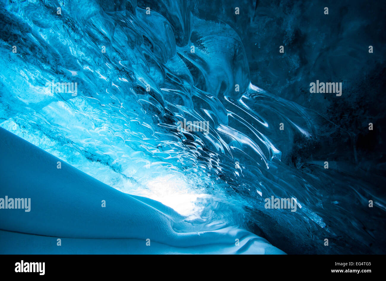 Inside a glacier ice cave in South East Iceland Stock Photo - Alamy