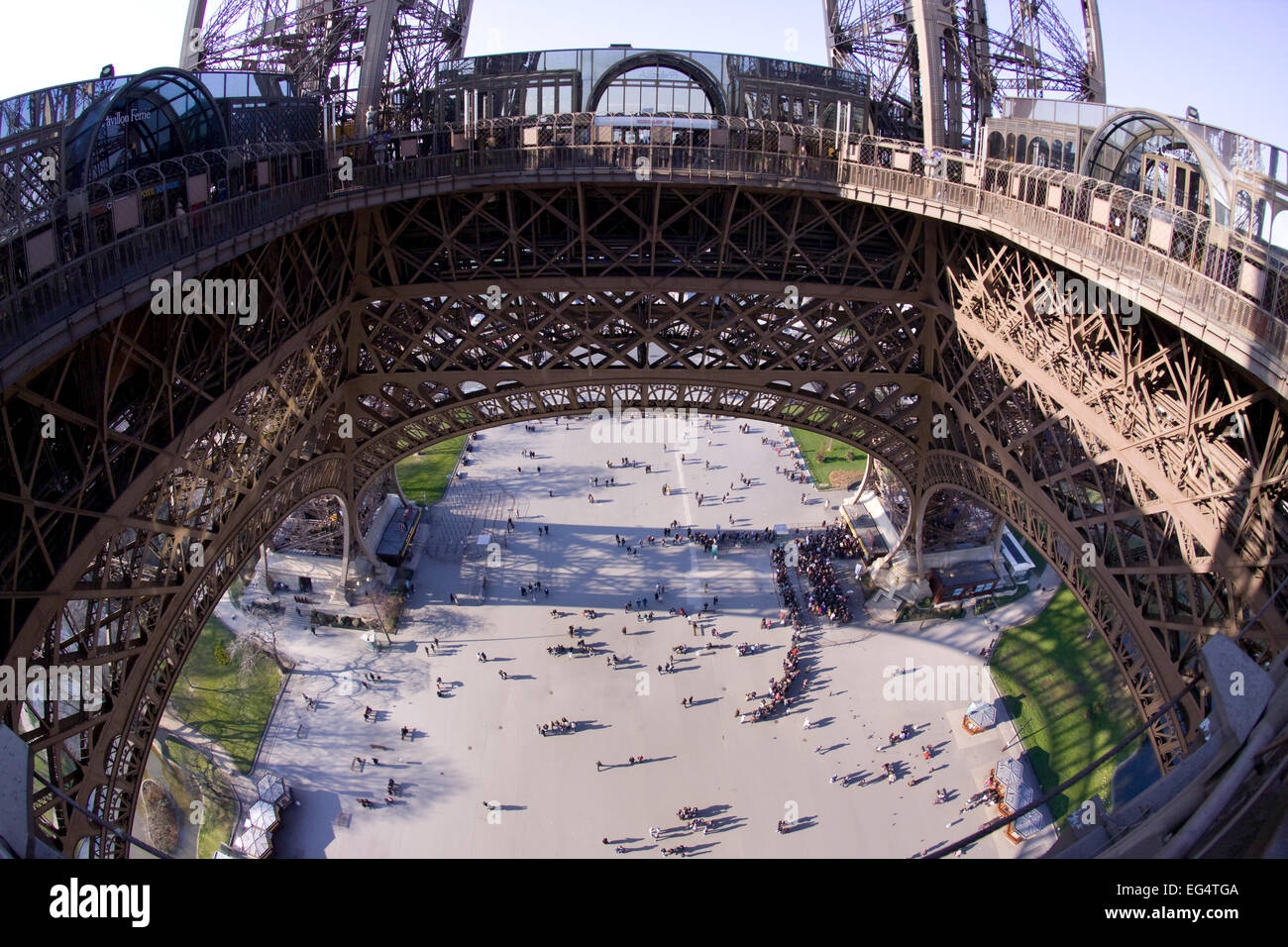 Looking down from the first level of the Eiffel tower Stock Photo - Alamy