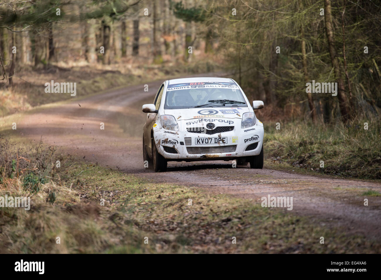 A car taking part in the 2015 Wyedean Rally Stock Photo - Alamy