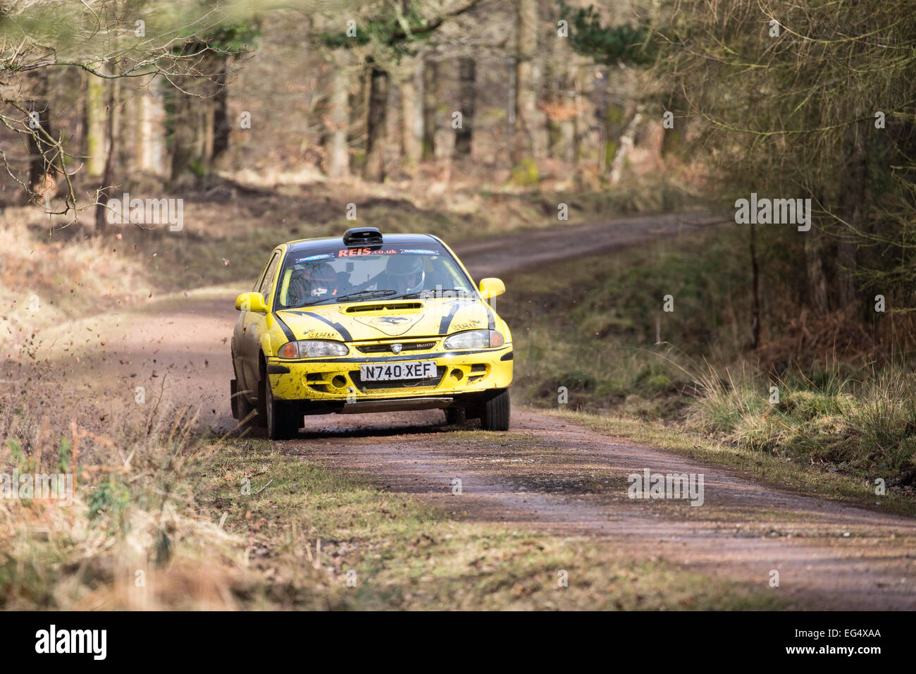 A car taking part in the 2015 Wyedean Rally Stock Photo - Alamy