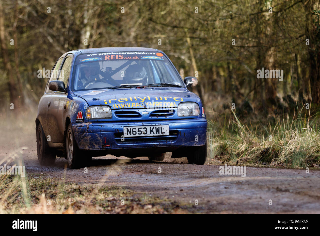 A car taking part in the 2015 Wyedean Rally Stock Photo - Alamy
