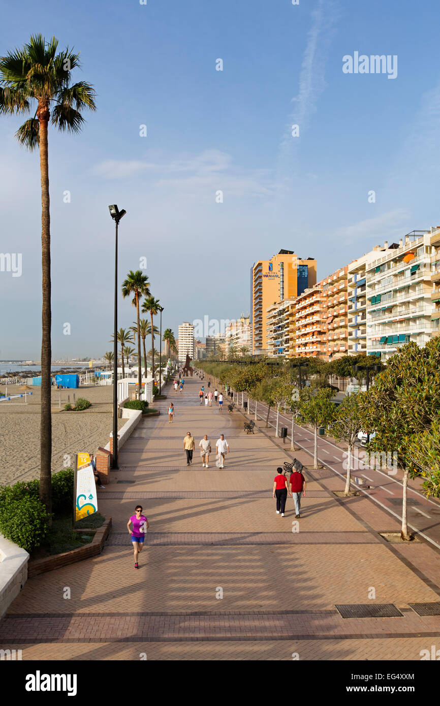 Seafront promenade beaches Fuengirola Malaga Andalusia Spain Stock ...