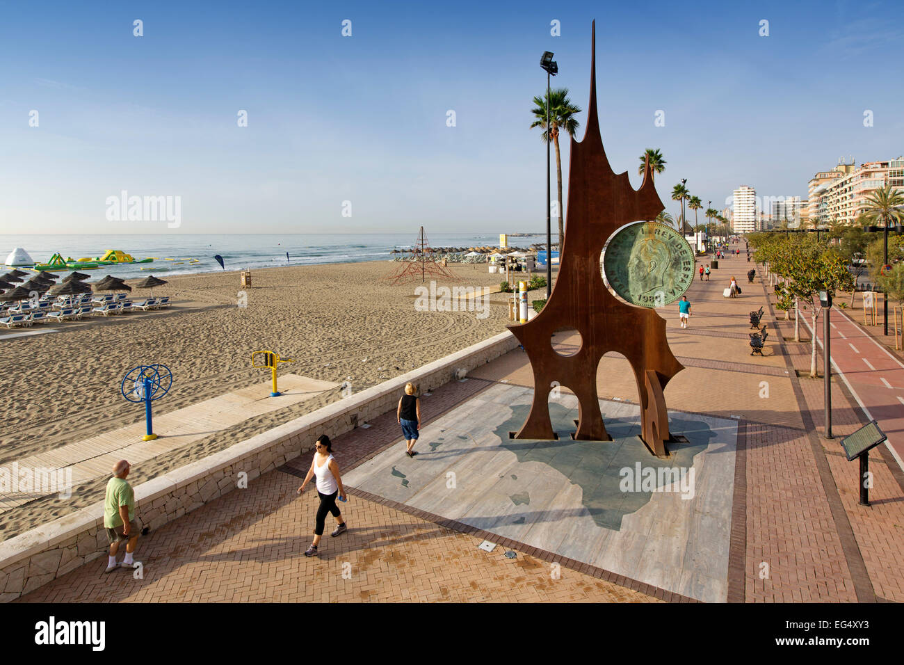 Seafront promenade beaches Fuengirola Malaga Andalusia Spain Stock ...