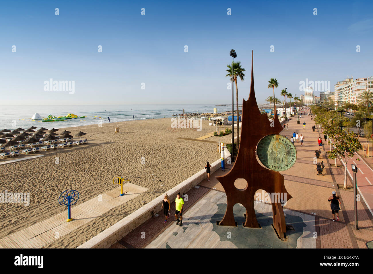 Seafront promenade beaches Fuengirola Malaga Andalusia Spain Stock ...