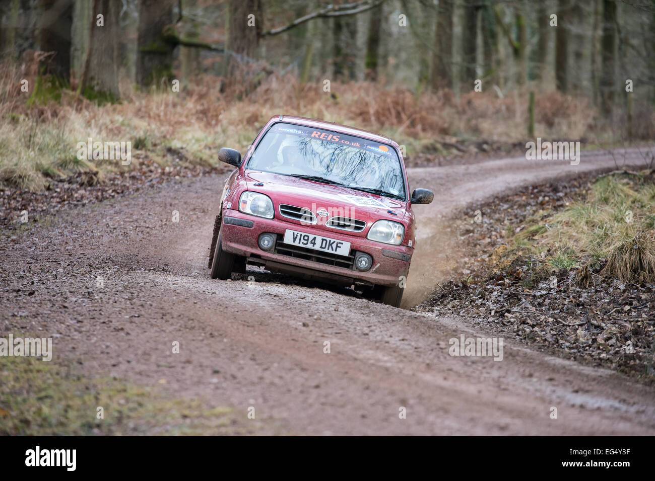 A car taking part in the 2015 Wyedean Rally Stock Photo - Alamy