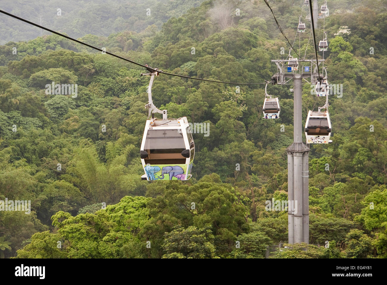 Cable car to Maokong -Teeplantation, Taipei, Taiwan, China, Asia Stock ...