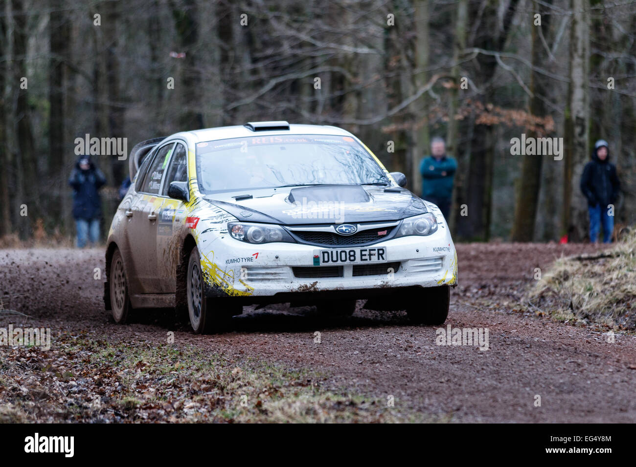 A car taking part in the 2015 Wyedean Rally Stock Photo - Alamy