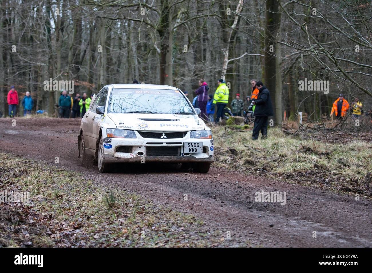 A car taking part in the 2015 Wyedean Rally Stock Photo - Alamy