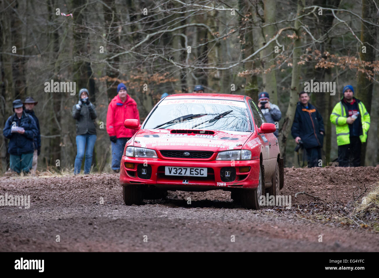 A car taking part in the 2015 Wyedean Rally Stock Photo - Alamy