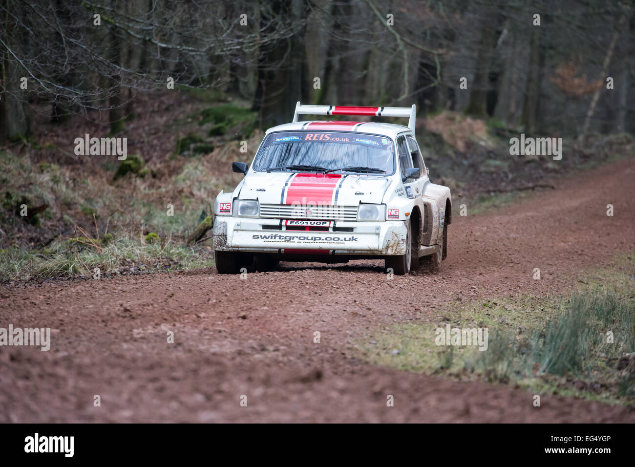 A car taking part in the 2015 Wyedean Rally Stock Photo - Alamy