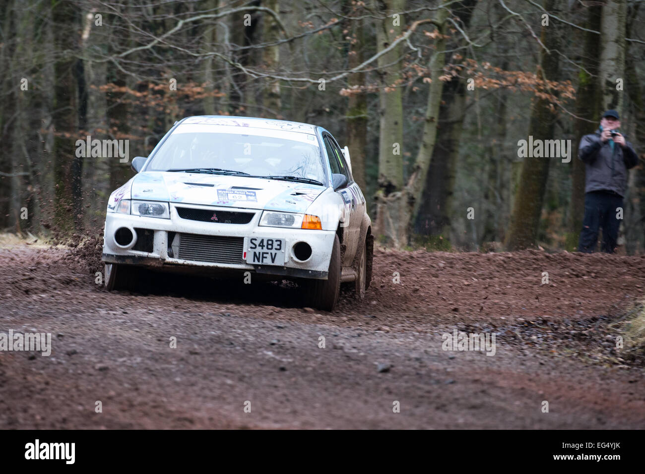 A car taking part in the 2015 Wyedean Rally Stock Photo - Alamy
