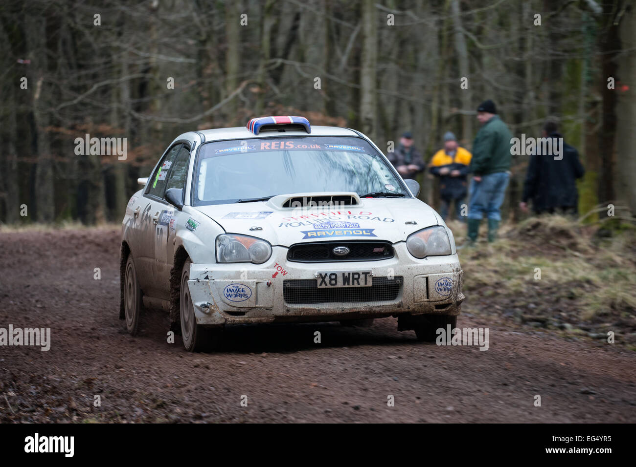 A car taking part in the 2015 Wyedean Rally Stock Photo - Alamy