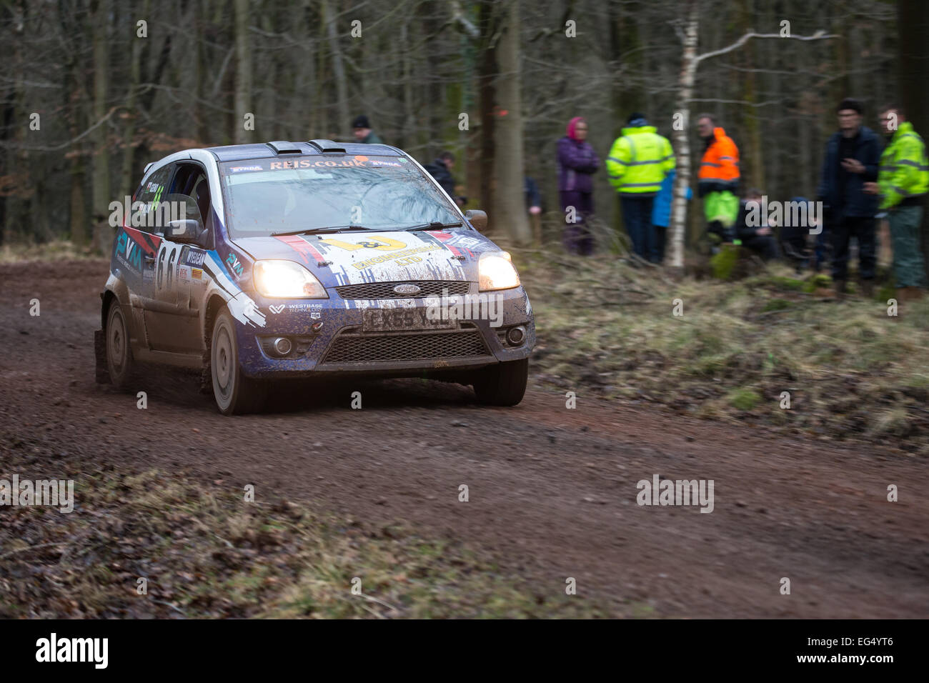 A car taking part in the 2015 Wyedean Rally Stock Photo - Alamy