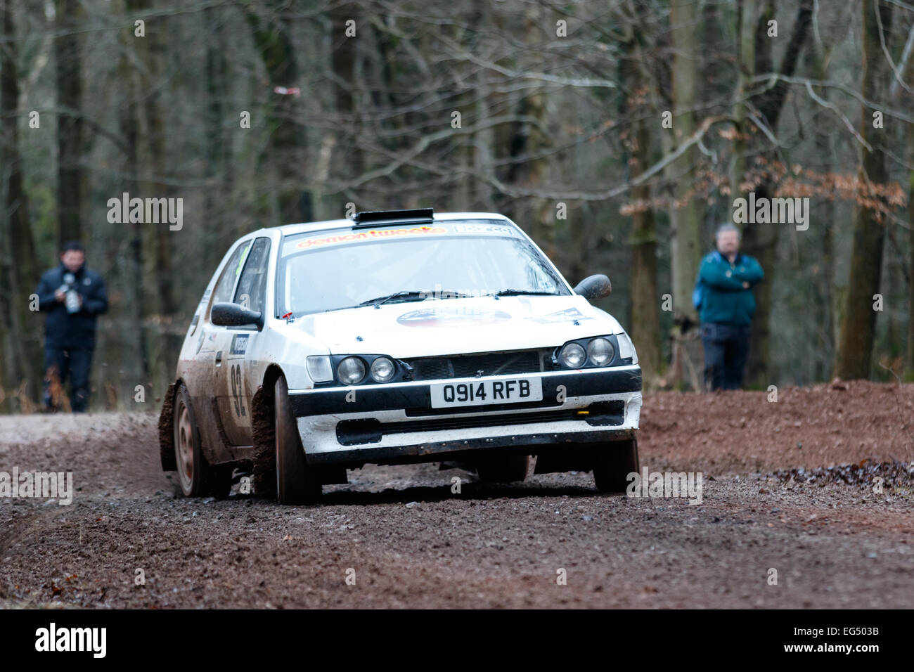A car taking part in the 2015 Wyedean Rally Stock Photo - Alamy