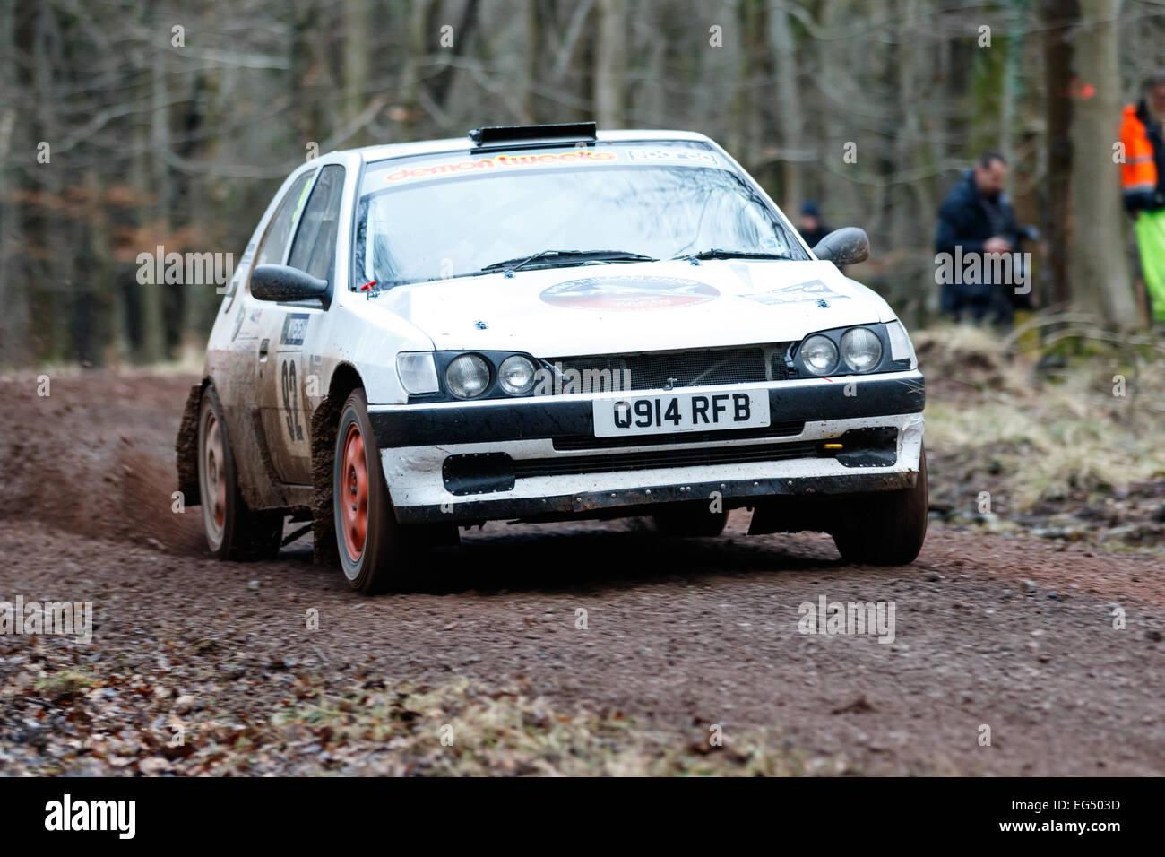 A car taking part in the 2015 Wyedean Rally Stock Photo - Alamy