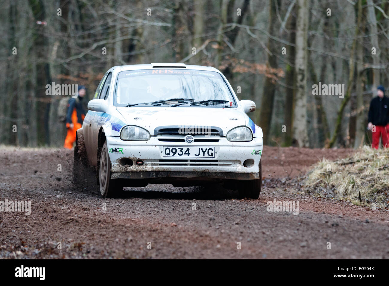 A car taking part in the 2015 Wyedean Rally Stock Photo - Alamy