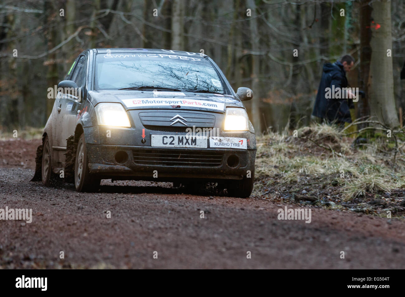 A car taking part in the 2015 Wyedean Rally Stock Photo - Alamy