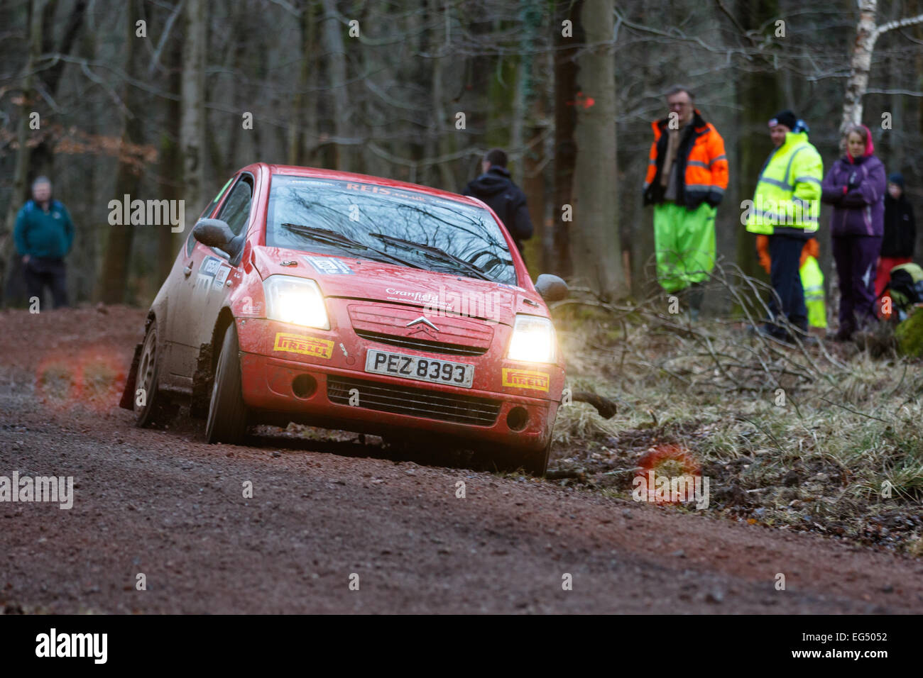 A car taking part in the 2015 Wyedean Rally Stock Photo - Alamy