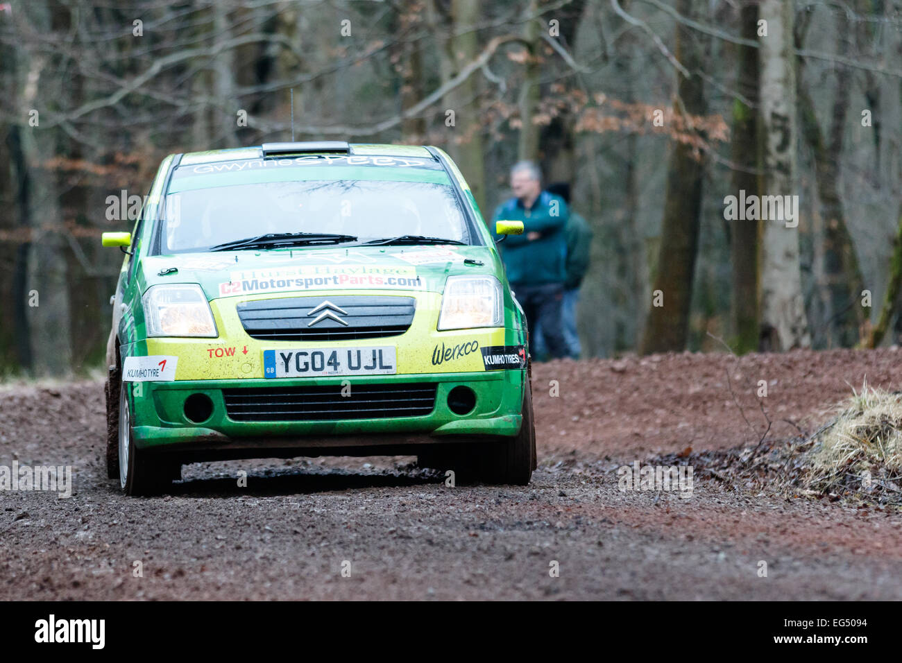 A car taking part in the 2015 Wyedean Rally Stock Photo - Alamy