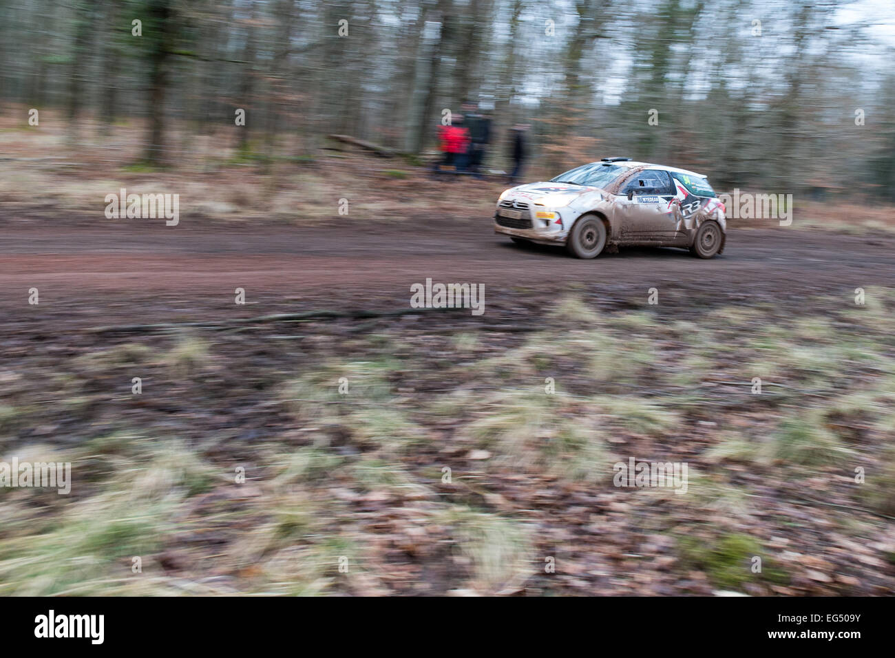 A car taking part in the 2015 Wyedean Rally Stock Photo - Alamy