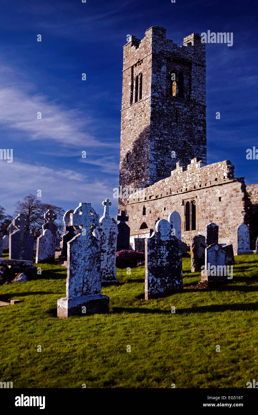 View of the Old Church on the Hill of Slane in Co. Meath Ireland Stock ...