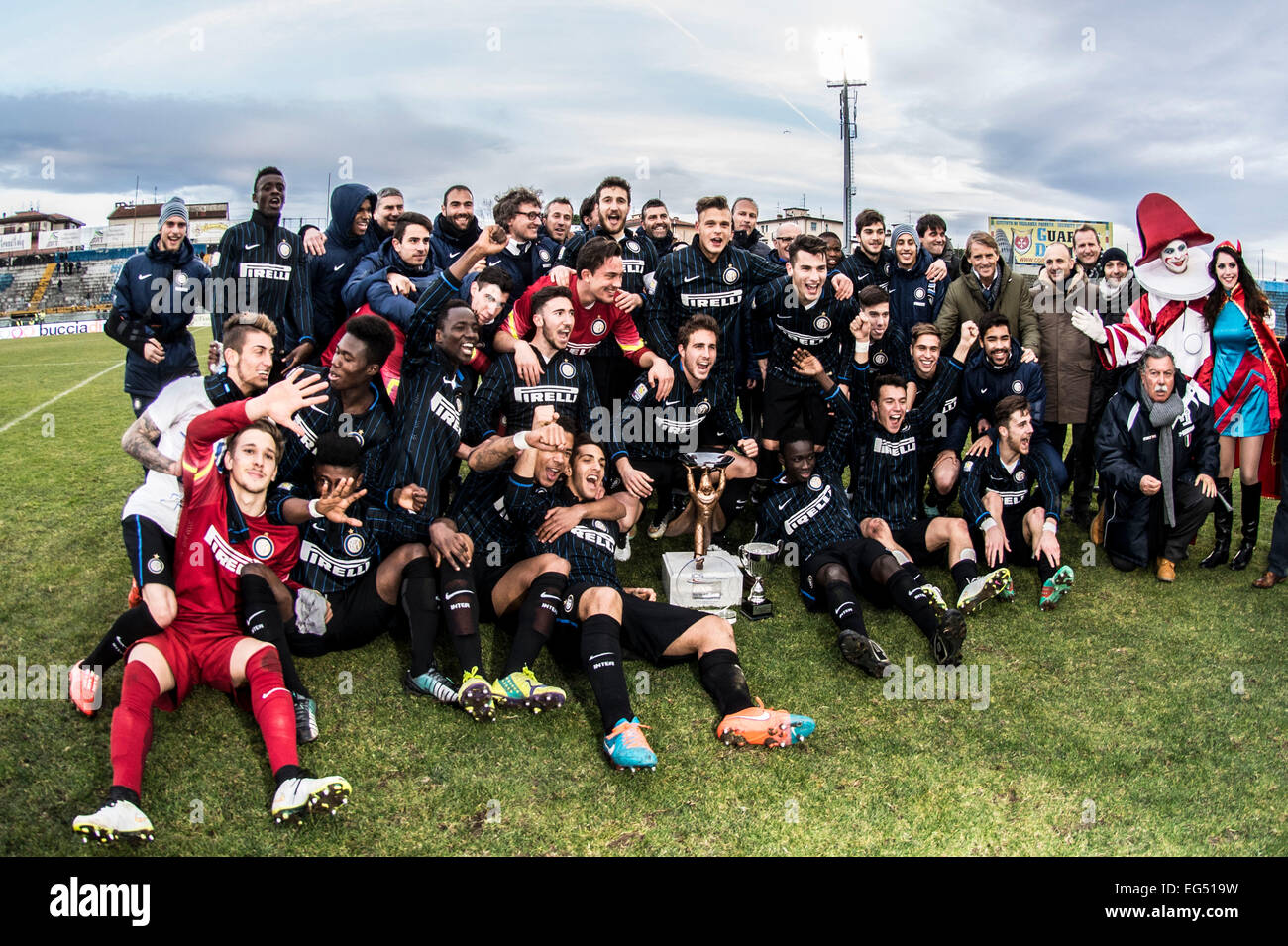 Pisa, Italy. 16th Feb, 2015. Inter team group Football/Soccer : Players ...