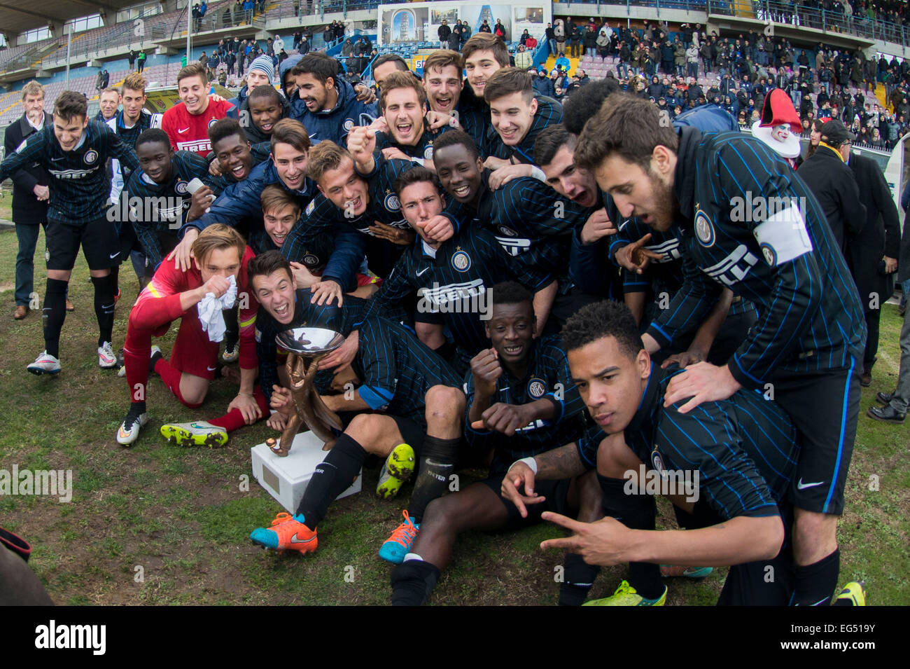 Pisa, Italy. 16th Feb, 2015. Inter team group Football/Soccer : Players ...