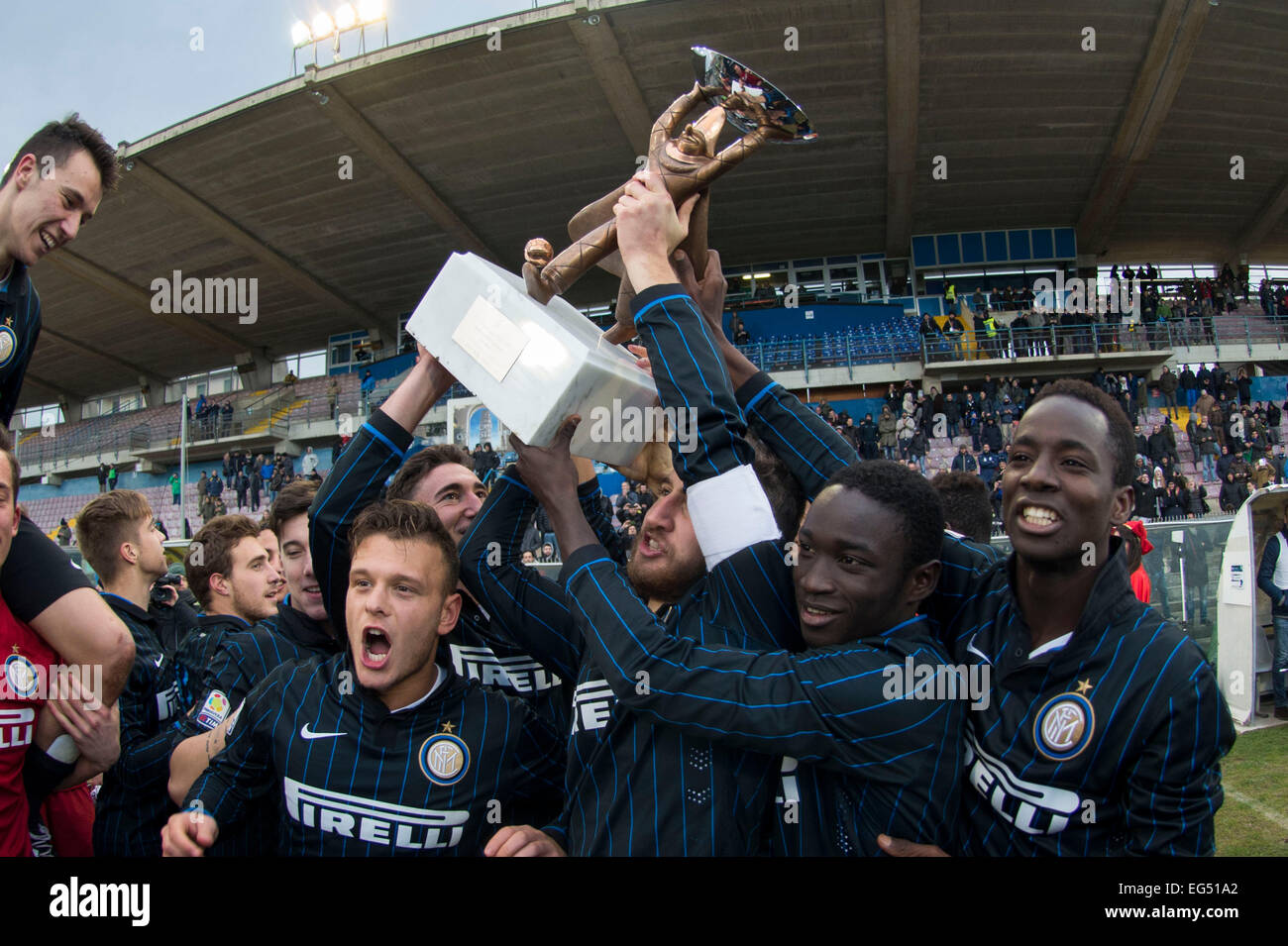 Pisa, Italy. 16th Feb, 2015. Inter team group Football/Soccer : Players ...