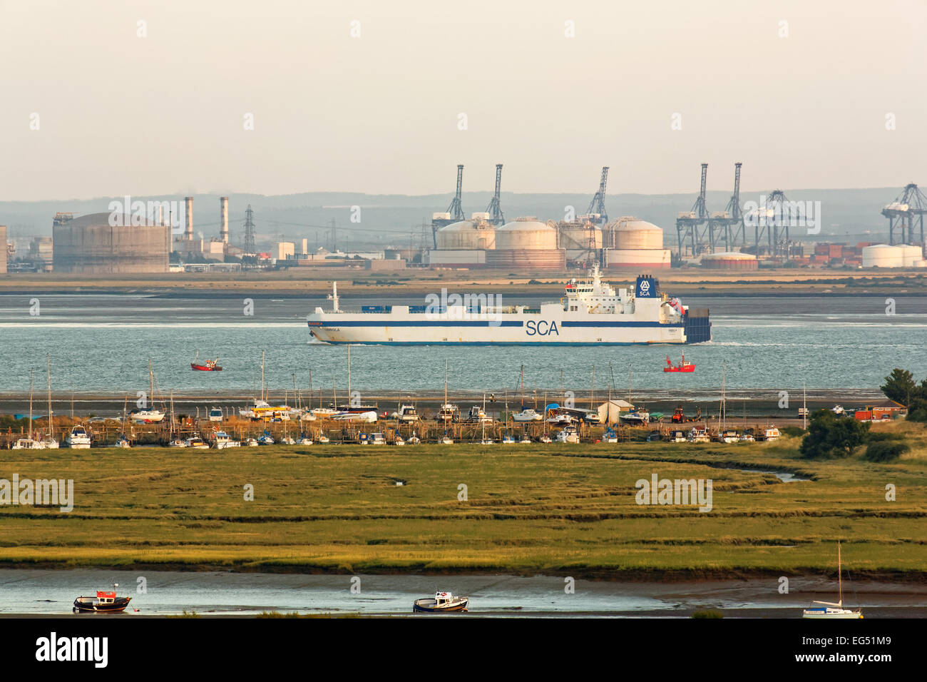 SCA owned ship heading out from the Thames Estuary Stock Photo - Alamy