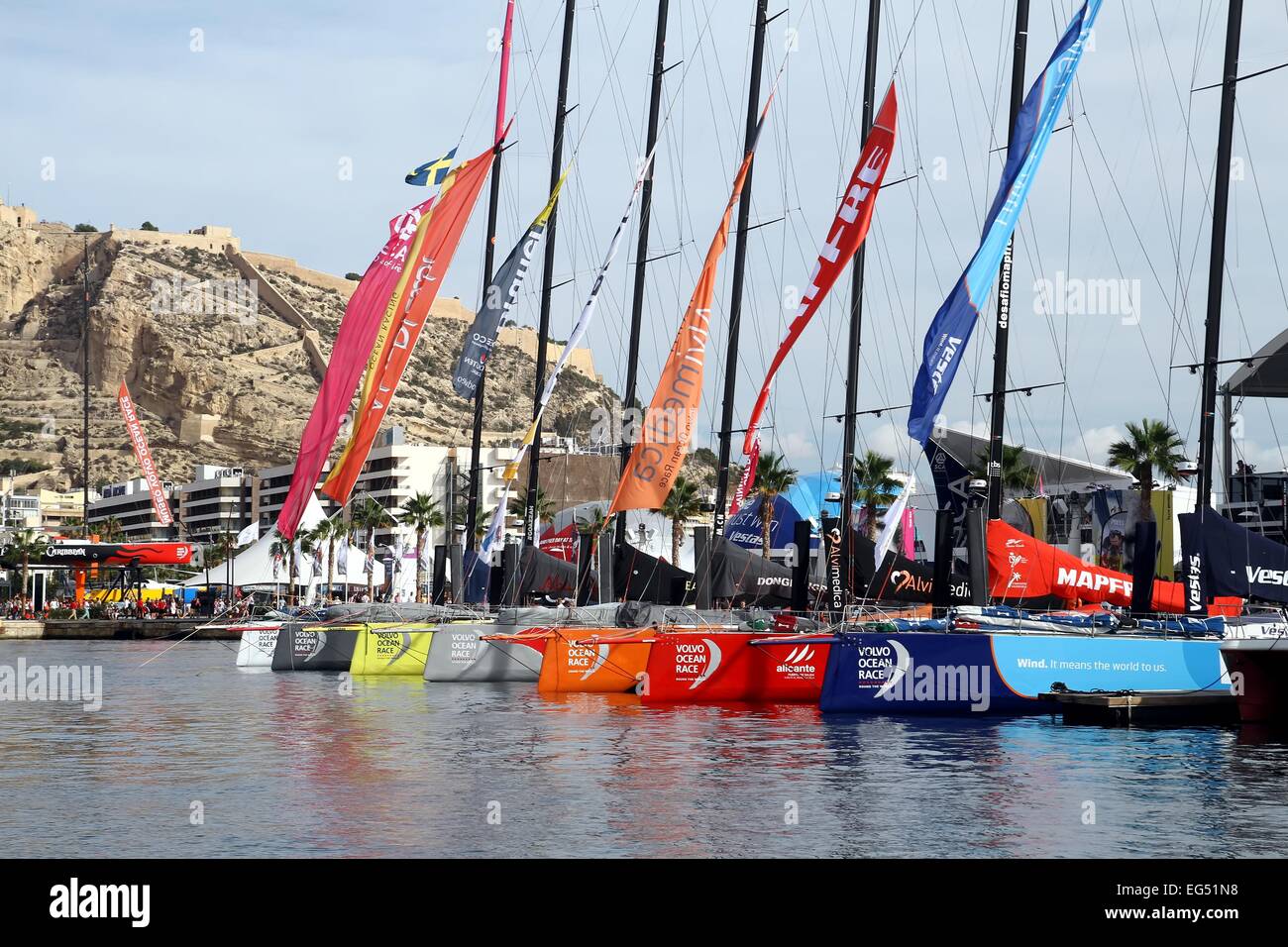 Volvo Ocean Race Village in Alicante harbor Stock Photo - Alamy